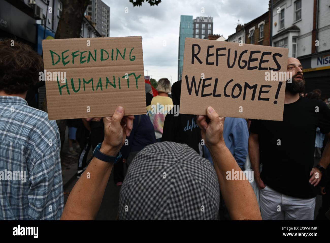 LONDON, ENGLAND: 3rd August 2024: Stand Up to Racism counter-protest ...