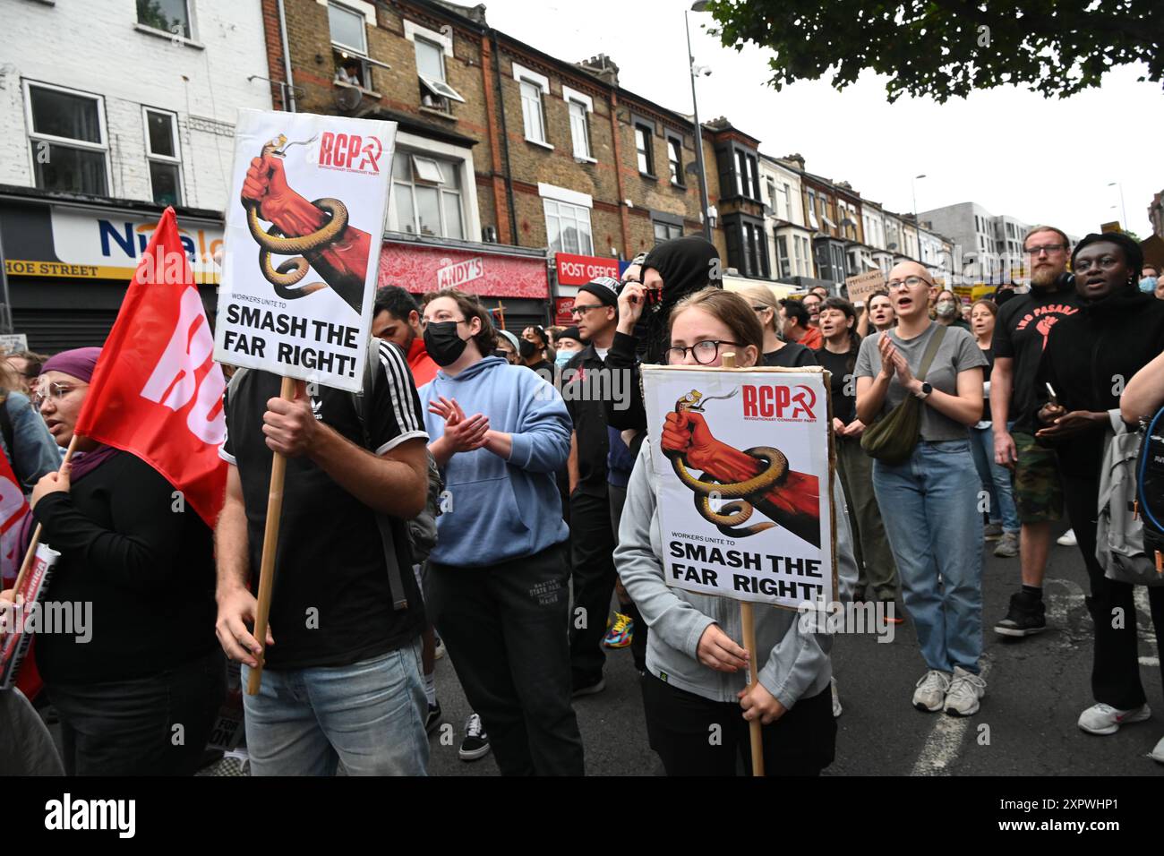 LONDON, ENGLAND: 3rd August 2024: Stand Up to Racism counter-protest ...