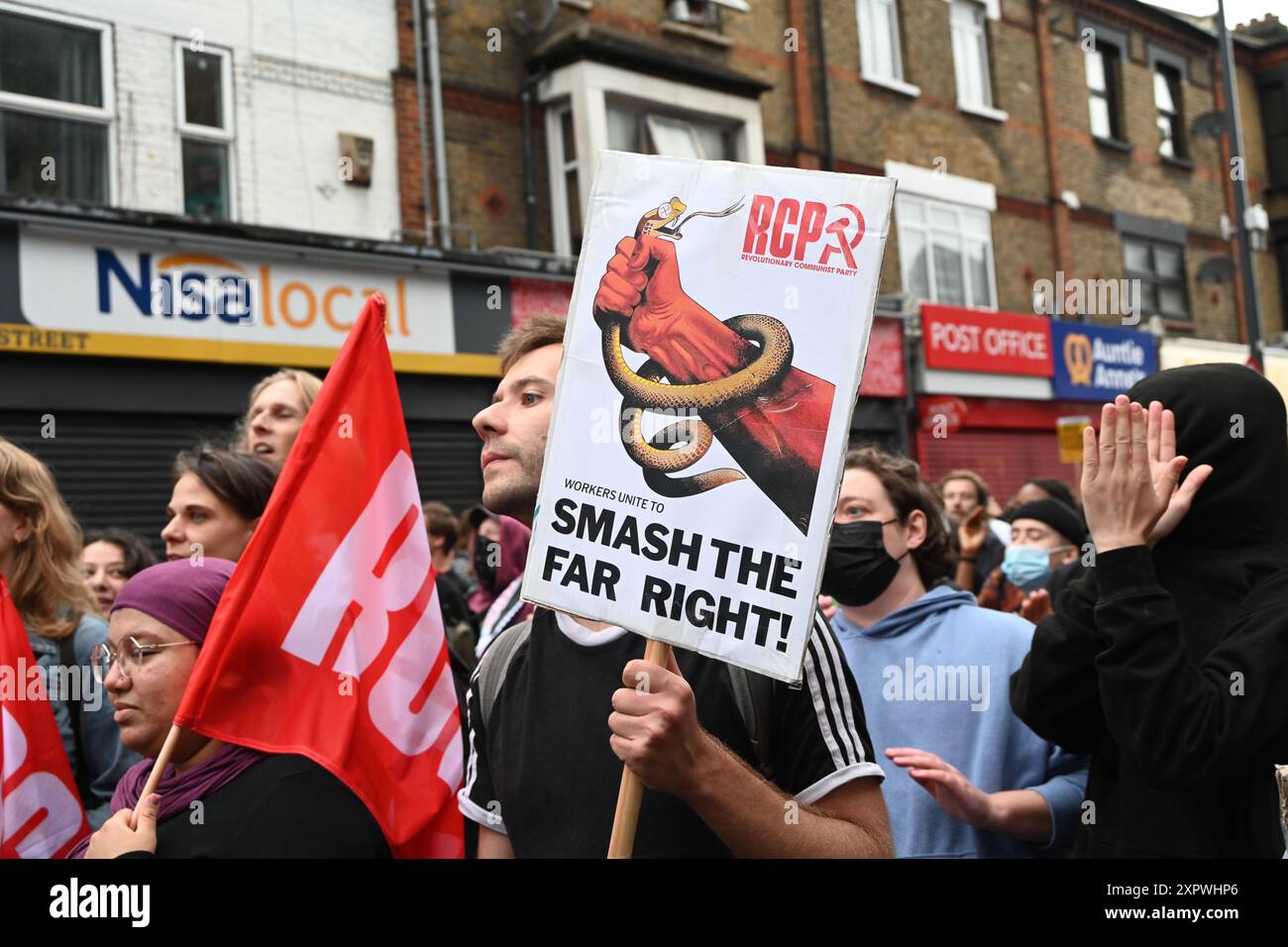 LONDON, ENGLAND: 3rd August 2024: Stand Up to Racism counter-protest ...