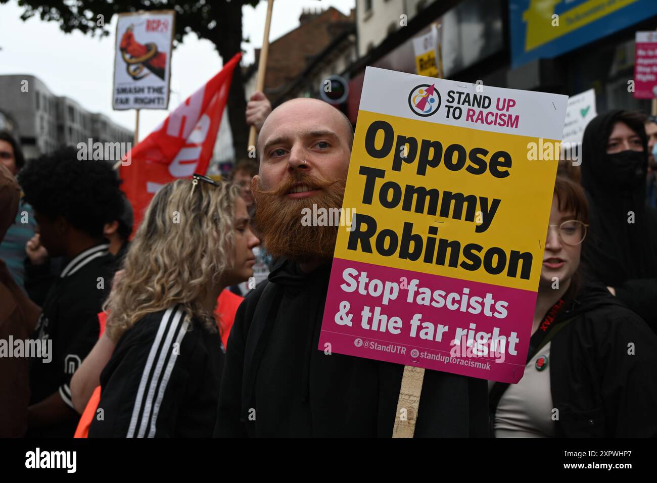 LONDON, ENGLAND: 3rd August 2024: Stand Up to Racism counter-protest ...