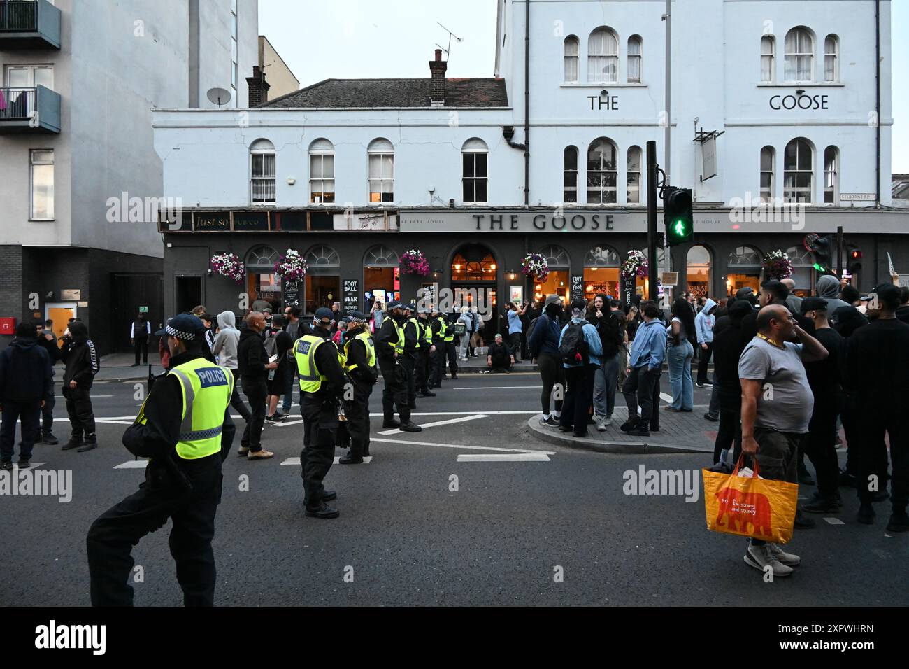 LONDON, ENGLAND: 3rd August 2024: A counter-protest Walthamstow has a ...