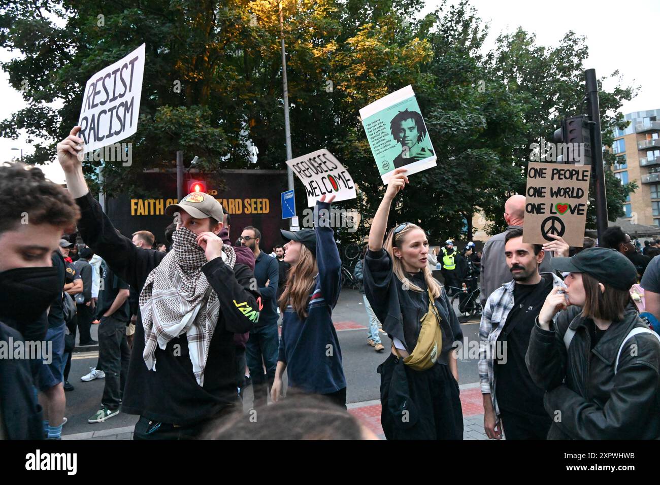 LONDON, ENGLAND: 3rd August 2024: A counter-protest Walthamstow has a ...