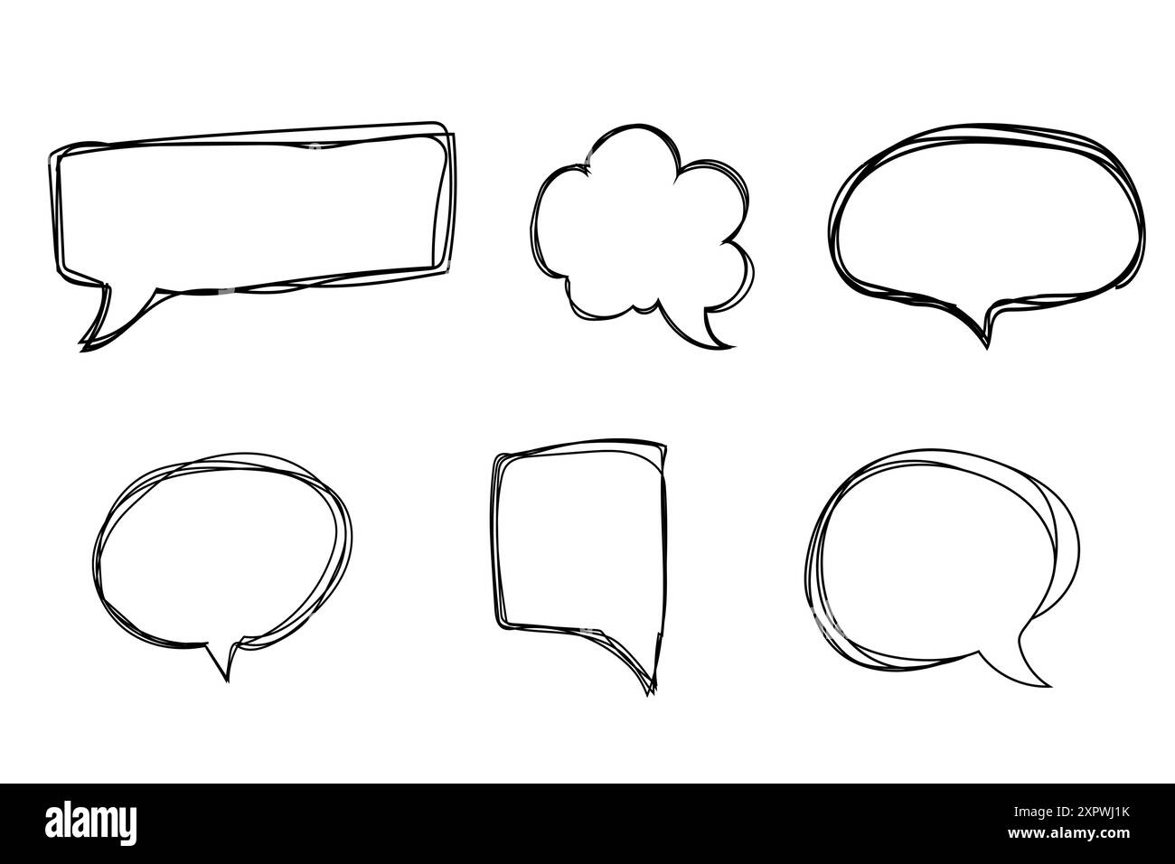 Speech bubble frame scribble fast hand drawing, pent or marker drawing ...
