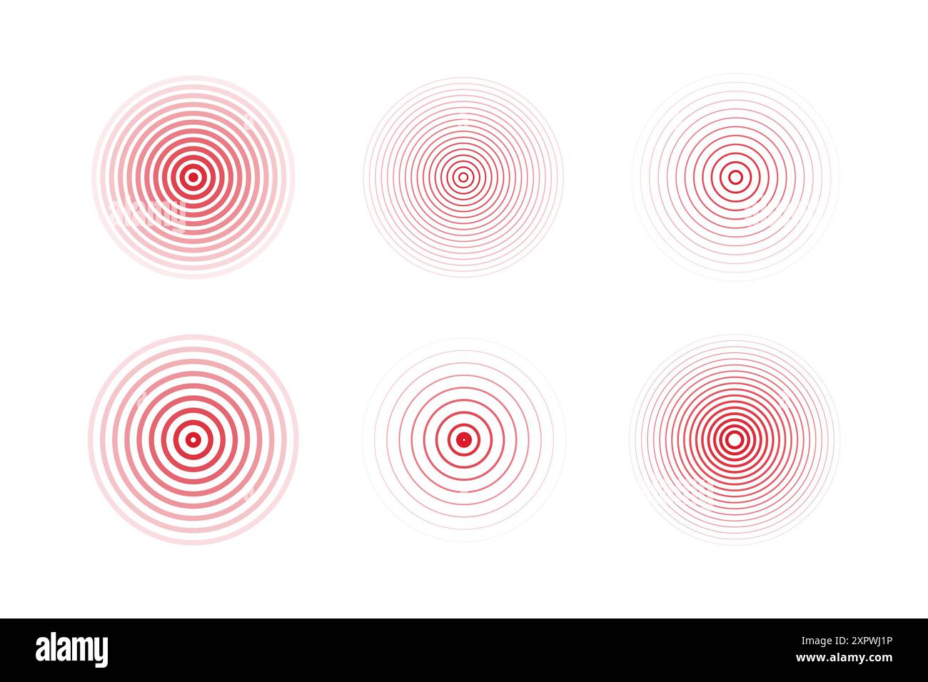 Concentric ripple circles set. Seismic Earthquake alert radar. Radial ...