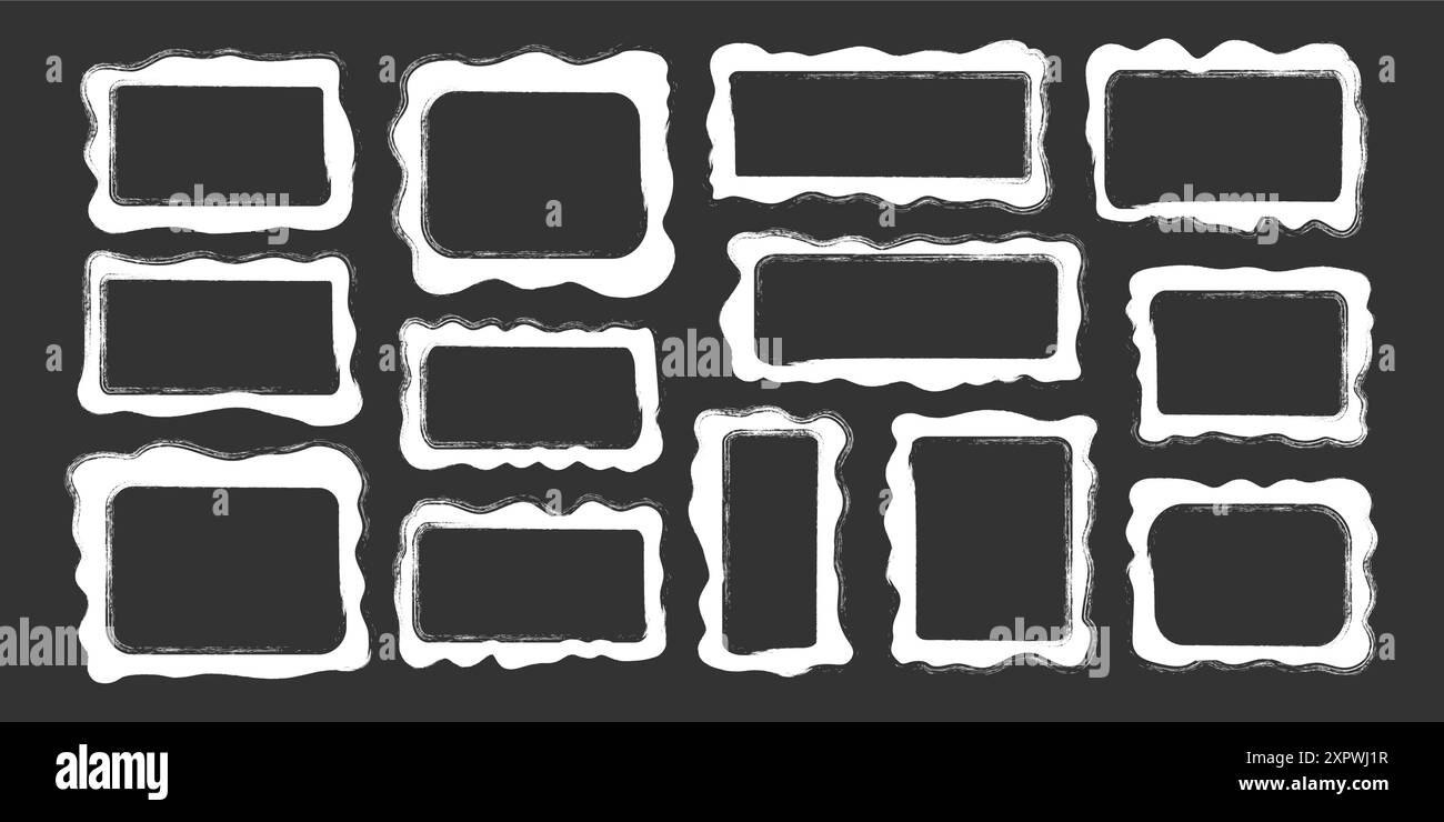 Set rectangle and square paper chalk quote frames, quote text box ...