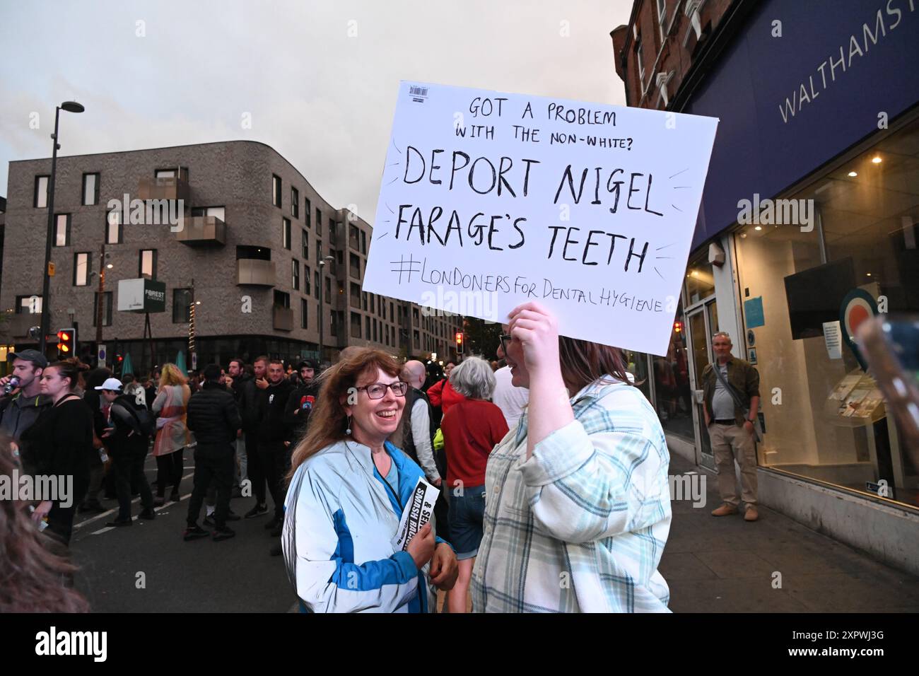 LONDON, ENGLAND: 3rd August 2024: Stand Up to Racism counter-protest ...