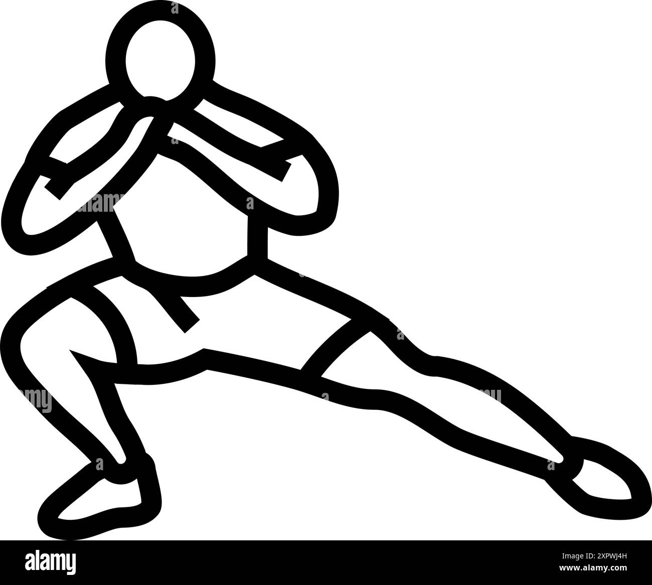 side lunges fitness exercise leg line icon vector illustration Stock ...