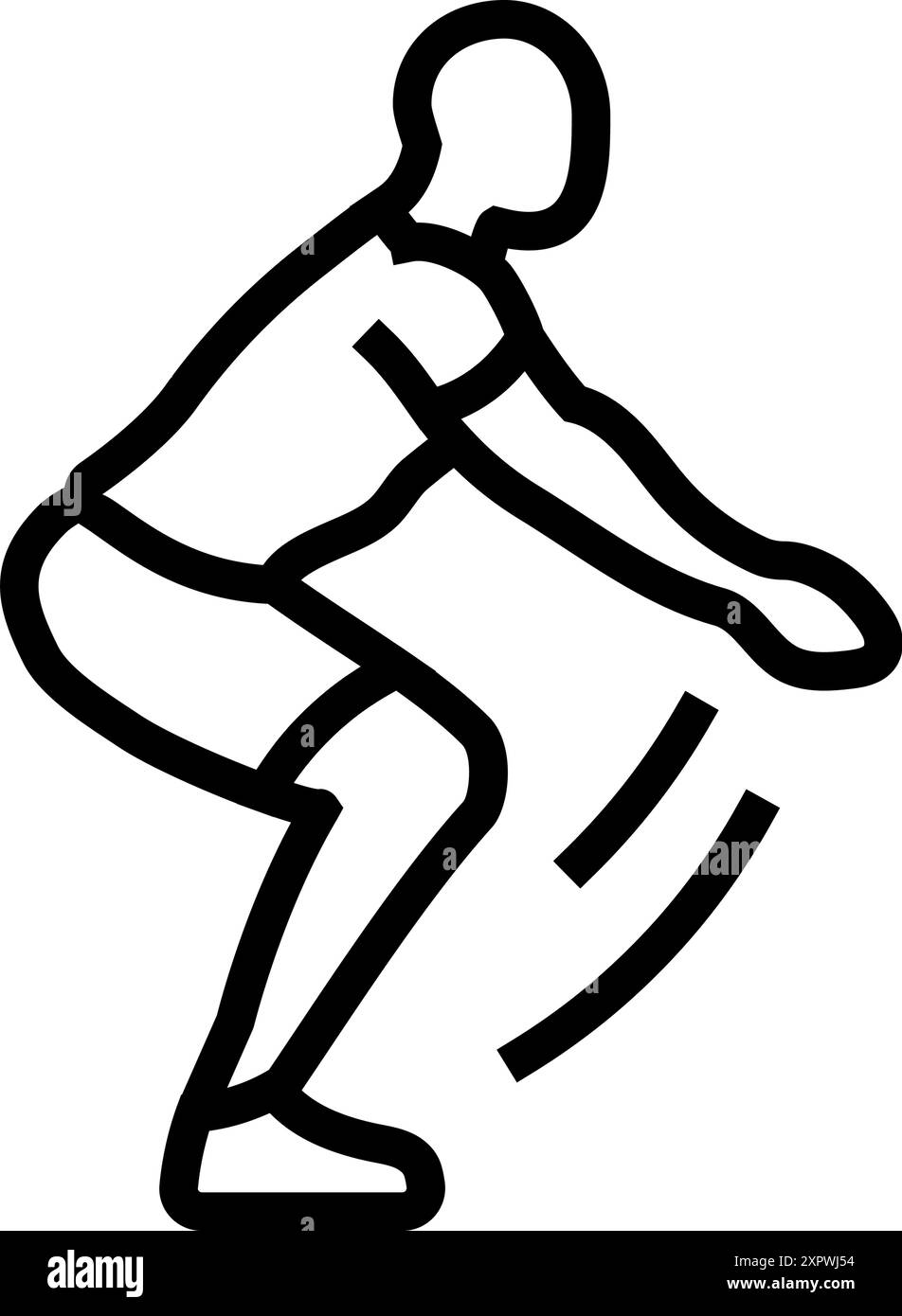 jump squats fitness exercise leg line icon vector illustration Stock ...