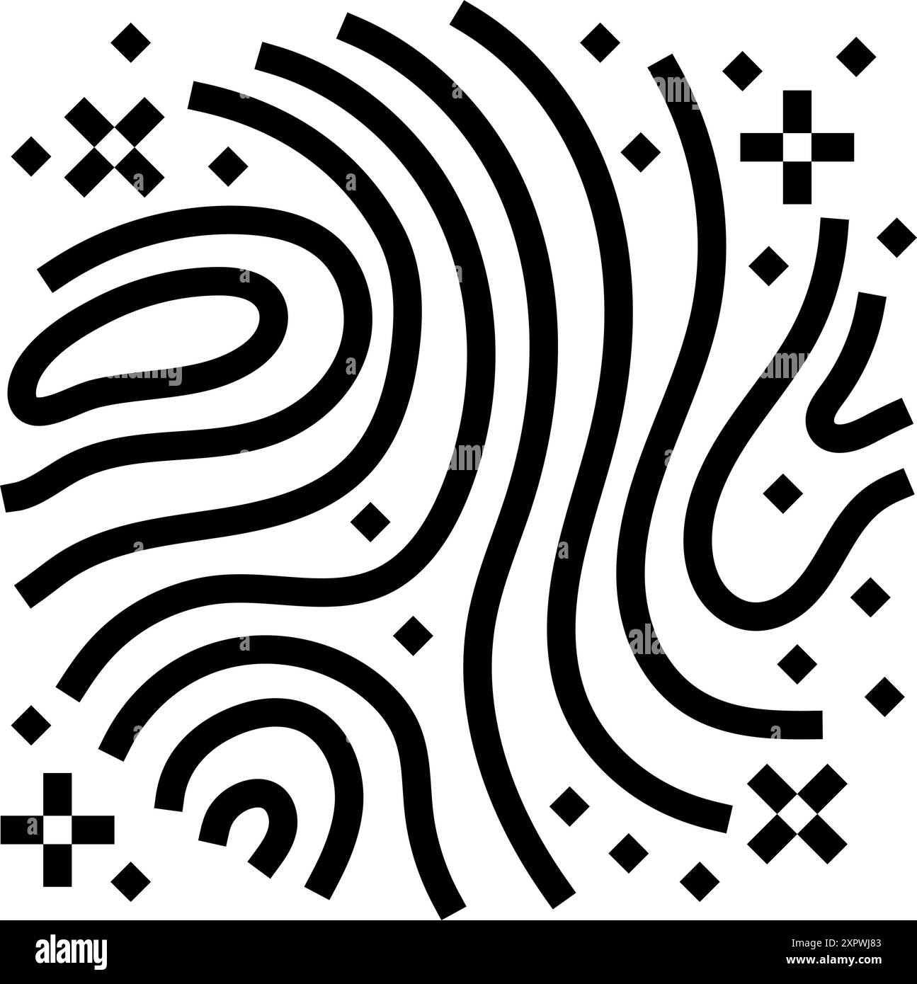 psychedelic visuals rave retro line icon vector illustration Stock ...