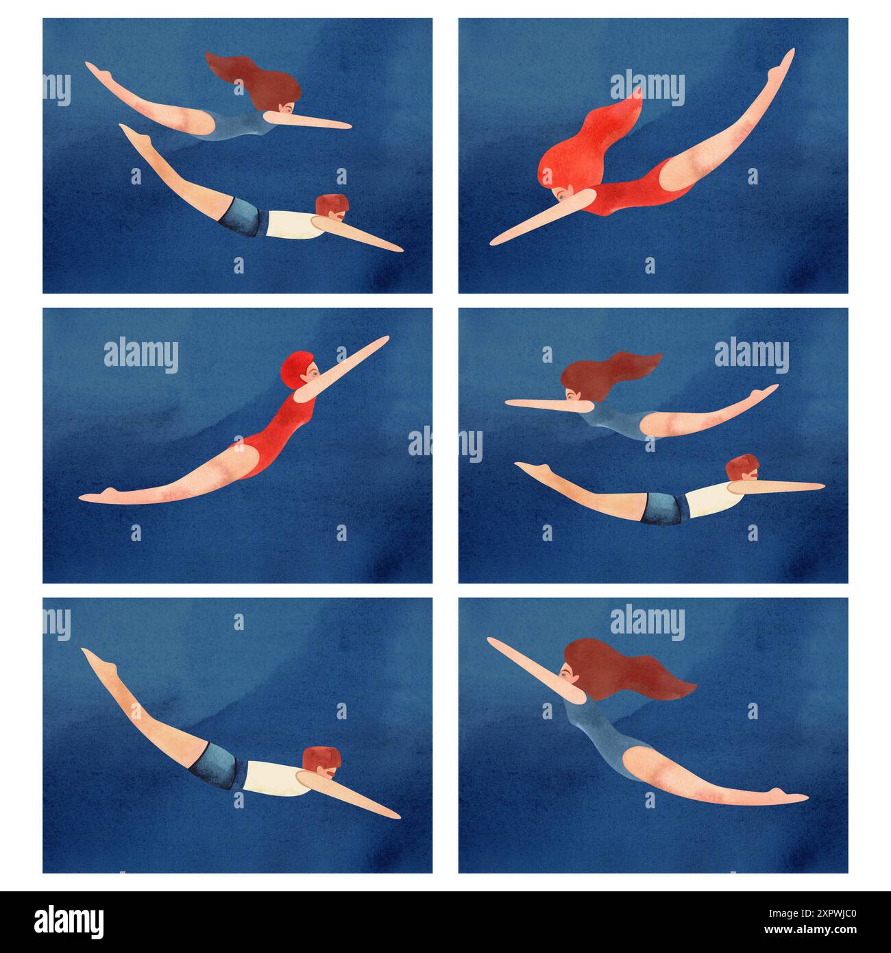 Sports swimming retro hi-res stock photography and images - Alamy