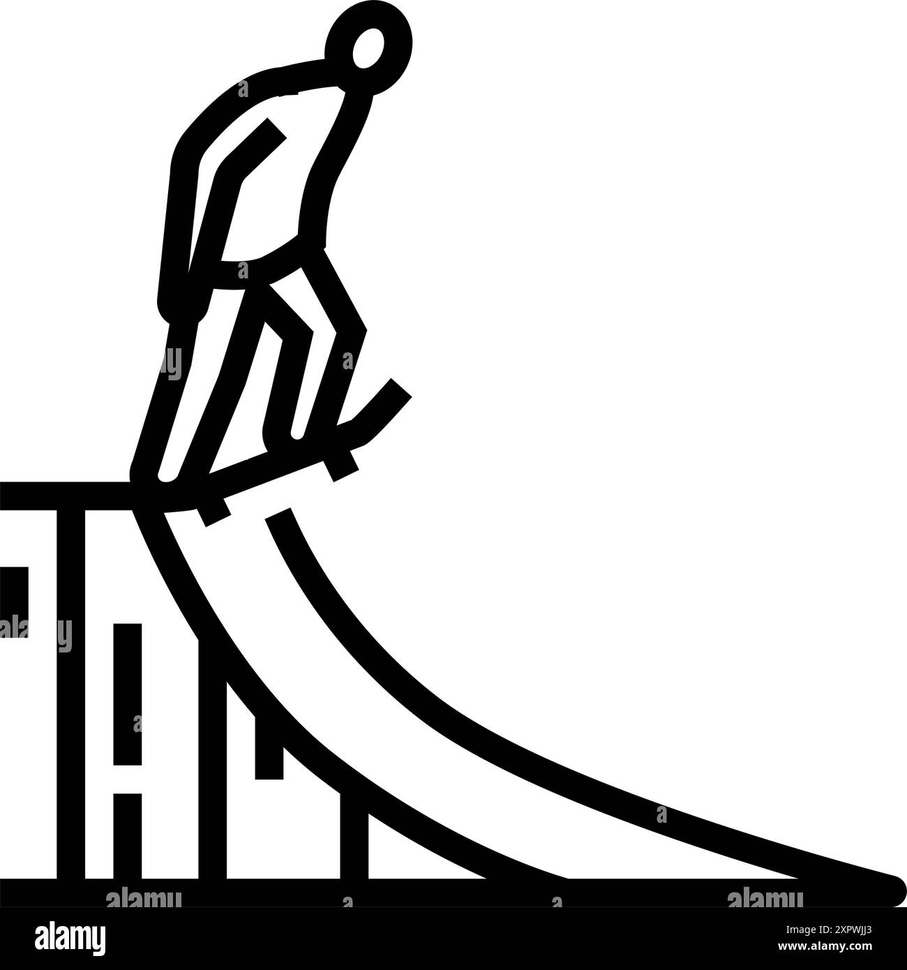 vert skating skateboard sport line icon vector illustration Stock ...