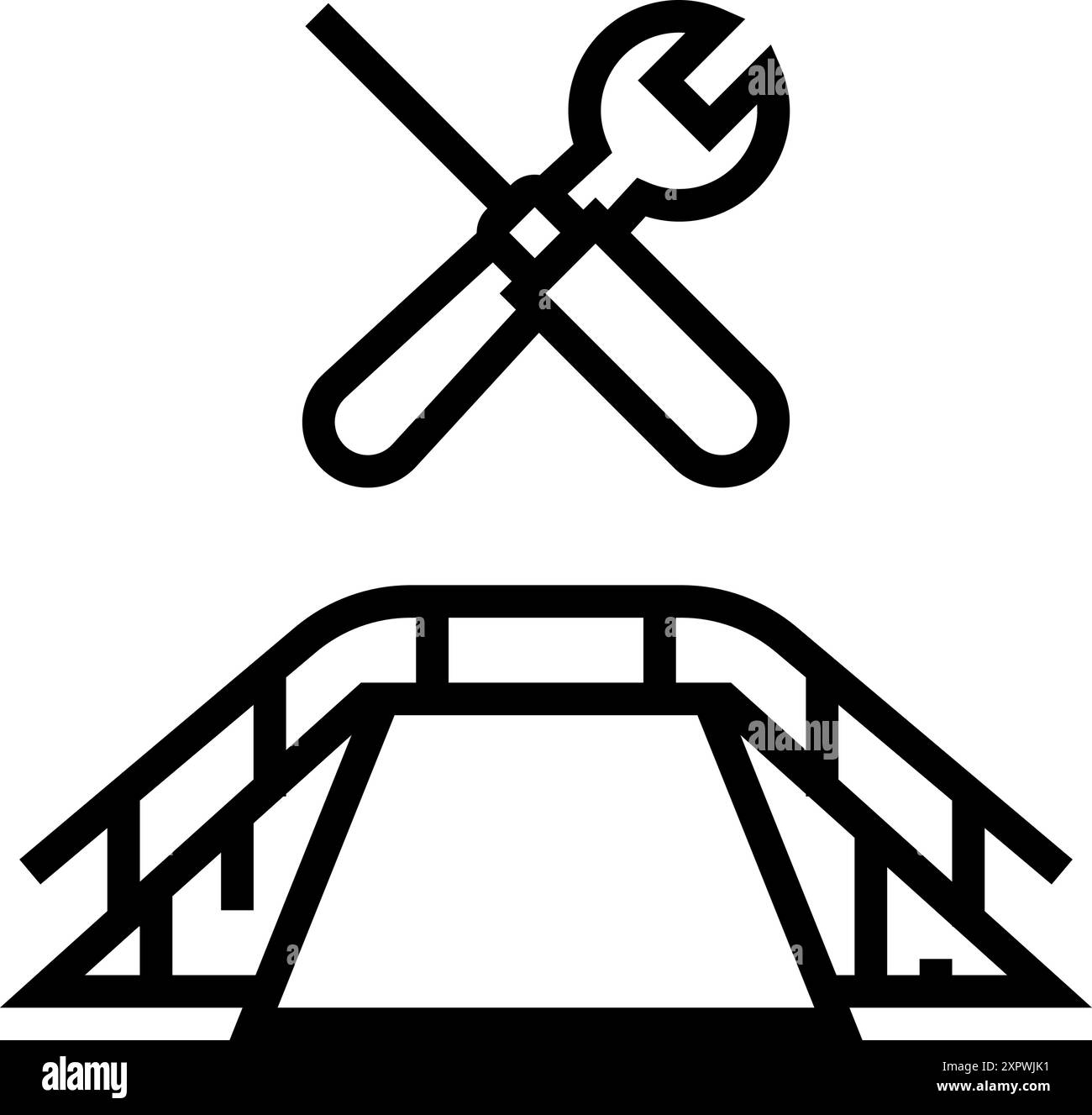 diy skate spot skateboard line icon vector illustration Stock Vector ...