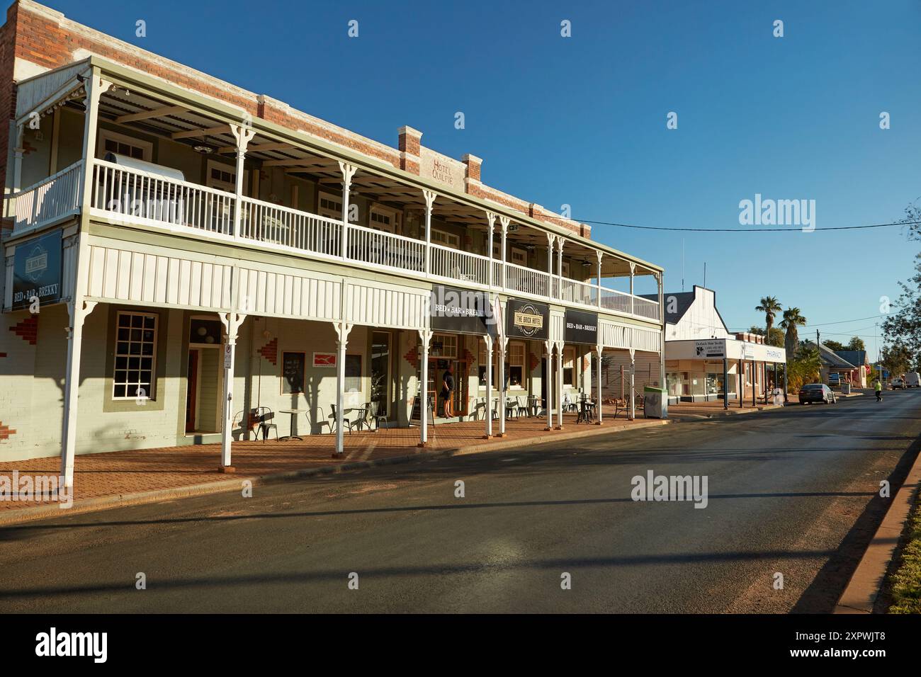 The Brick Hotel, main street, Quilpie, outback Queensland, Australia ...