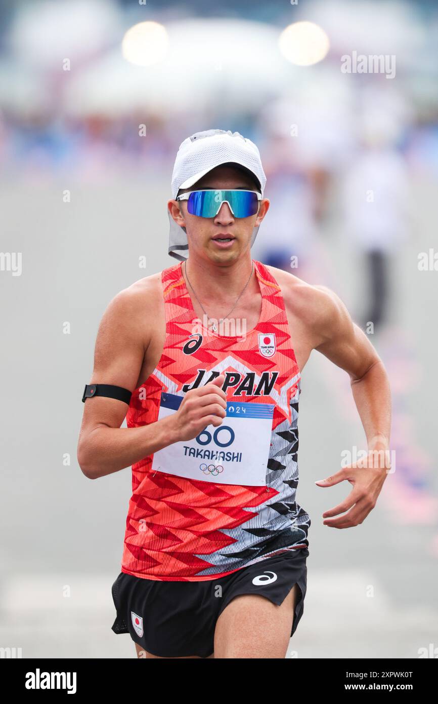 Paris, France. 7th Aug, 2024. Kazuki Takahashi (JPN) Race Walk : Mixed Walk Relay during the ...
