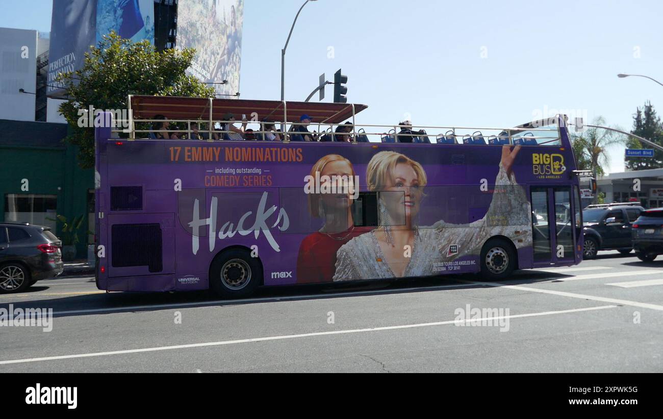 Los Angeles, California, USA 7th August 2024 HBO Hacks Bus with Jean Smart and Hannah Einbinder ...
