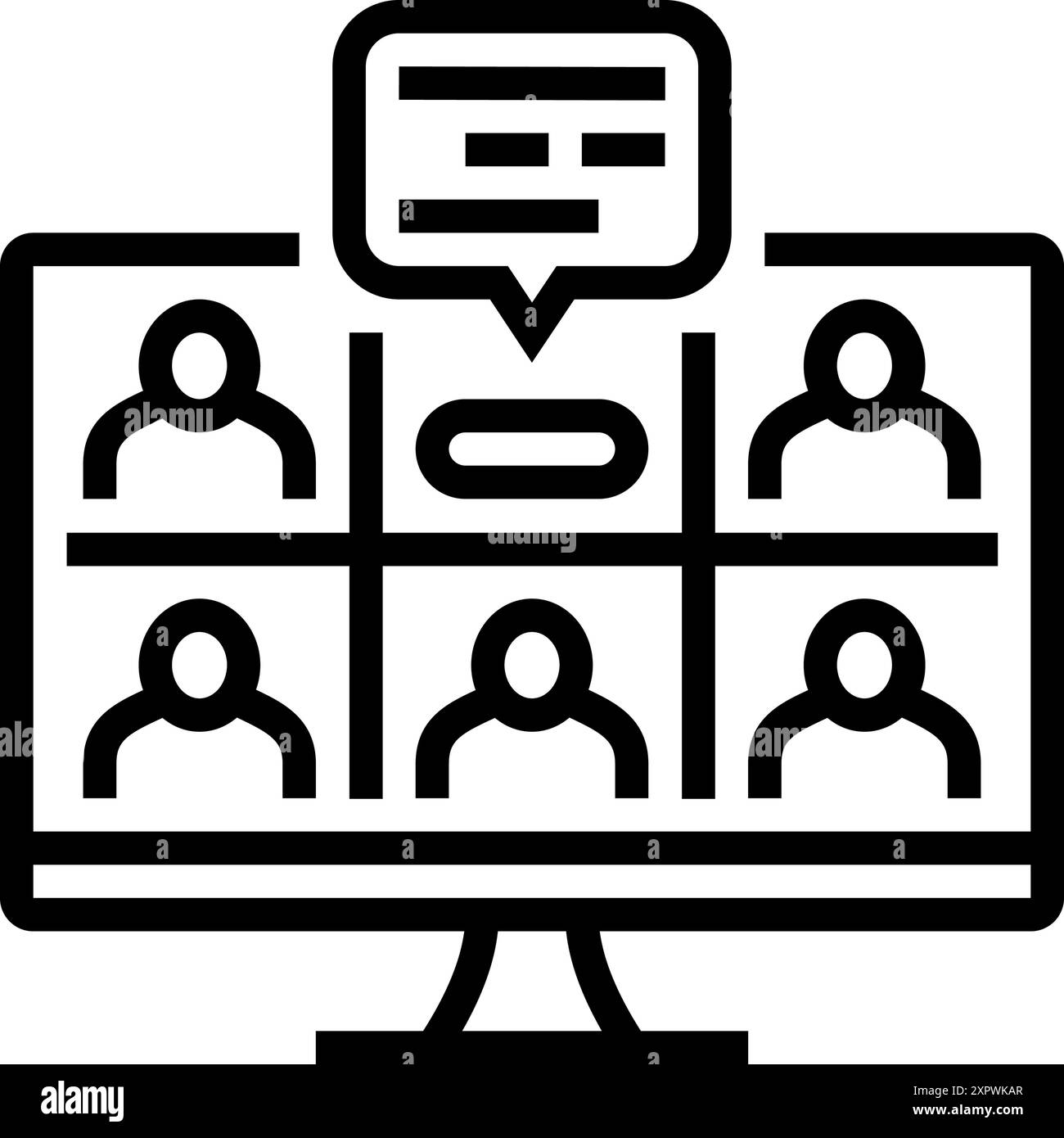 breakout sessions virtual conference line icon vector illustration ...
