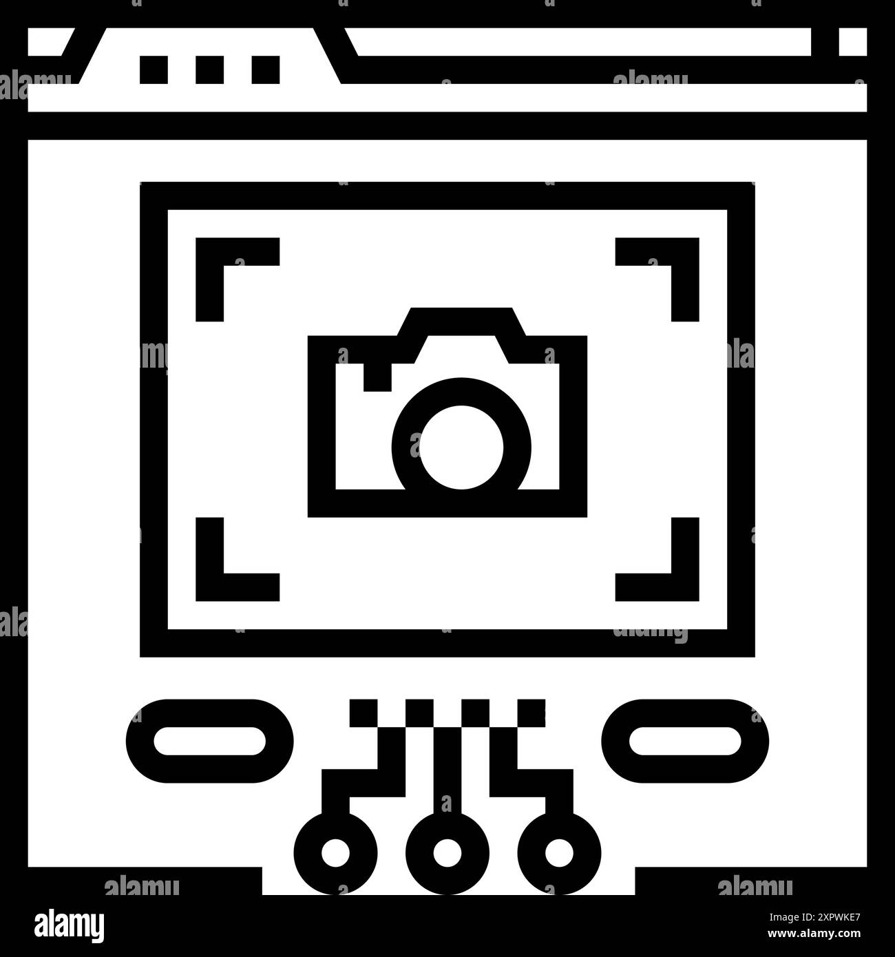 photo booth virtual conference line icon vector illustration Stock ...