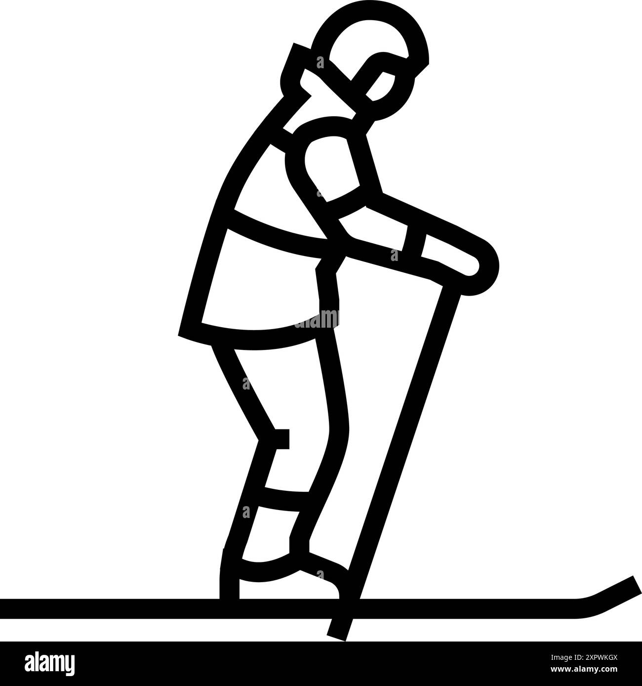 skiing winter sport line icon vector illustration Stock Vector Image ...