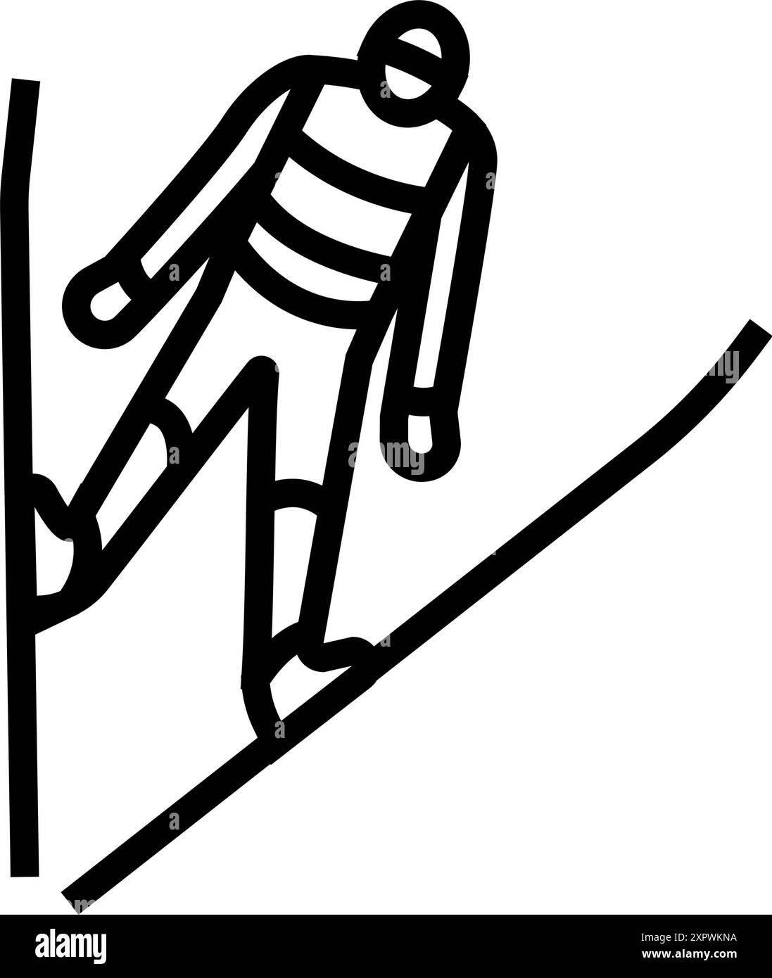 Extreme skier jumping blue sky Stock Vector Images - Alamy