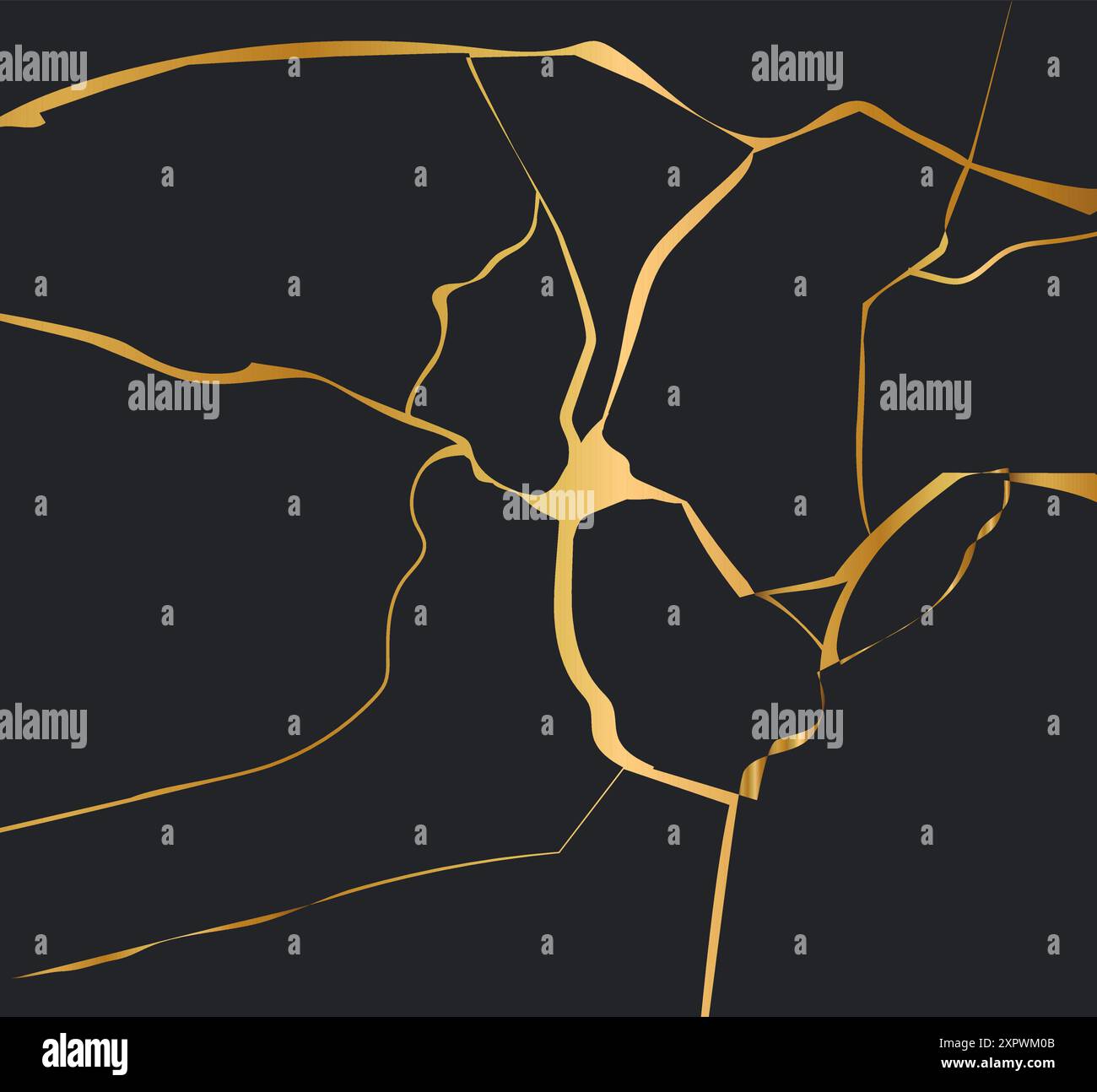 Kintsugi gold simple break lines, asian geaometric crackle. Surface ...