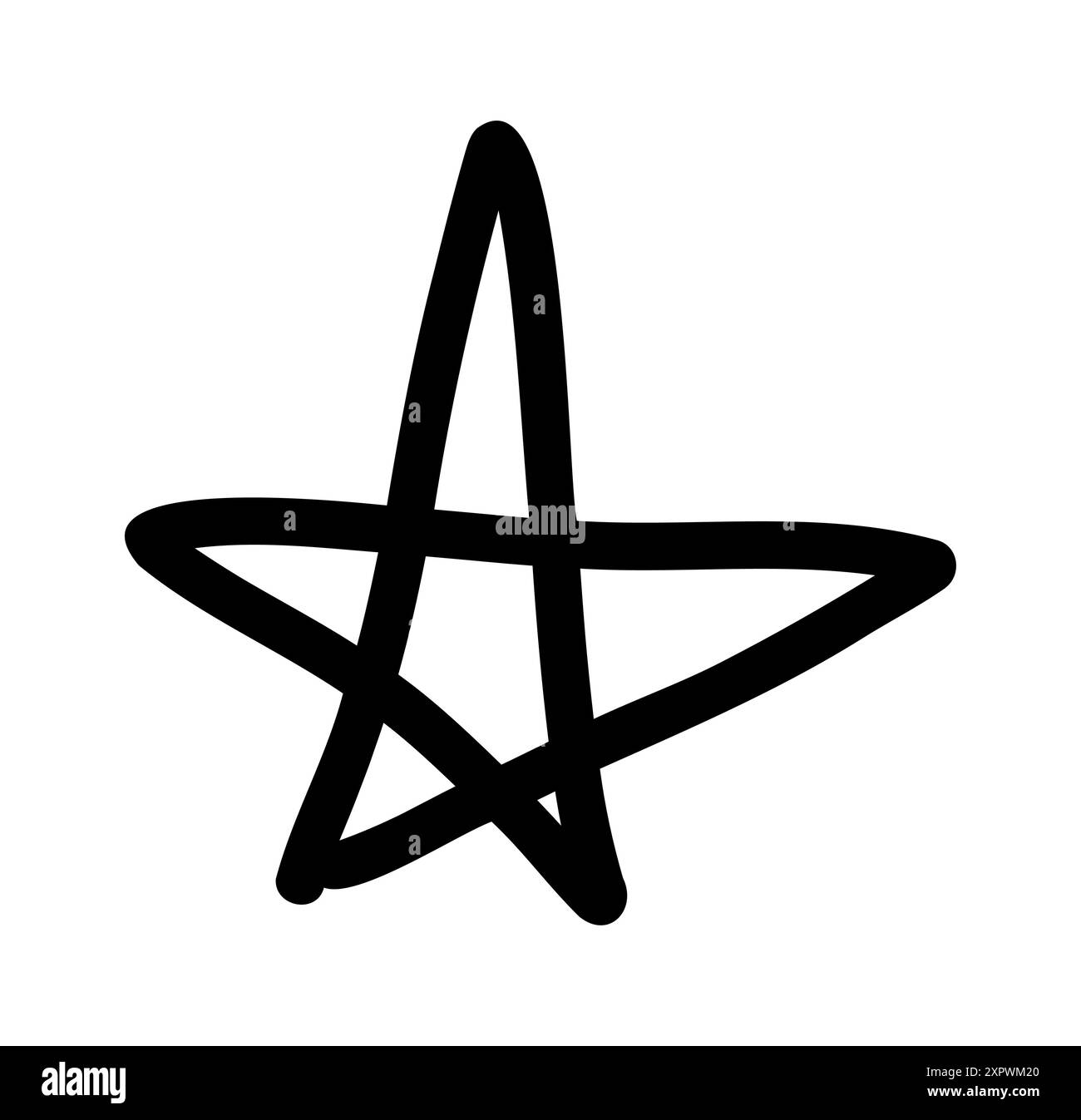 Simple hand drawn star. Doodle stars shape elements Stock Vector Image ...