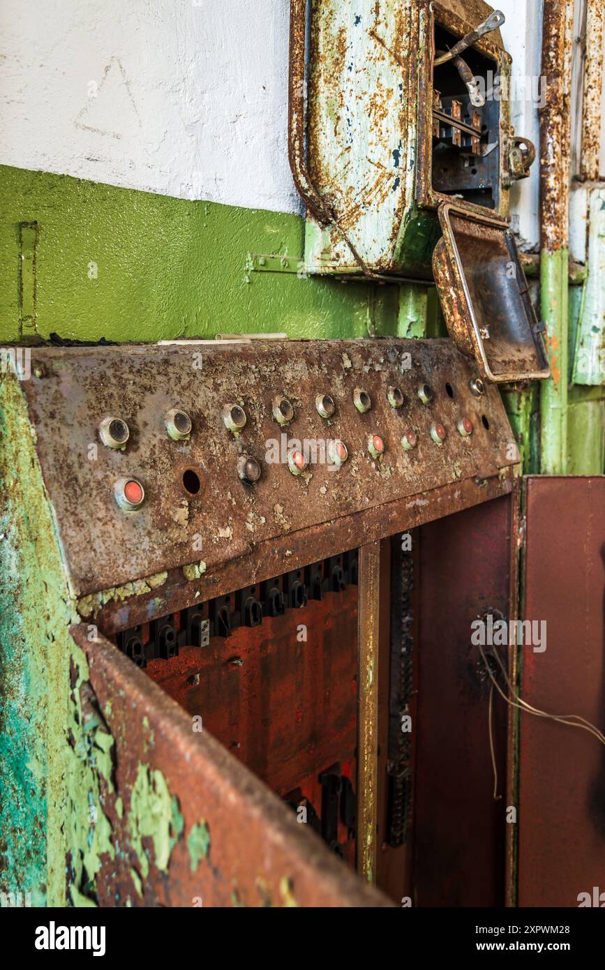 Old Abandoned Drill Factory With Broken Rusty Metal Gear Closeup Stock ...