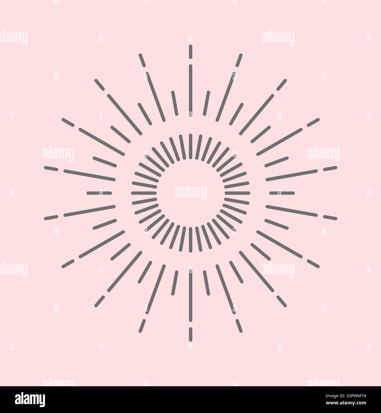 Sunburst beams logo. Sun burst doodle beam. Radial sunrise vector icon ...