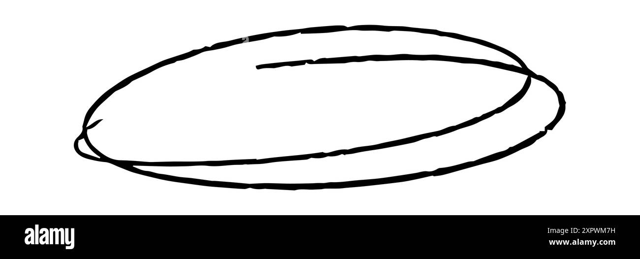 Doodle oval frame. Hand drawn circle pencil sketch. Vector scribble ...