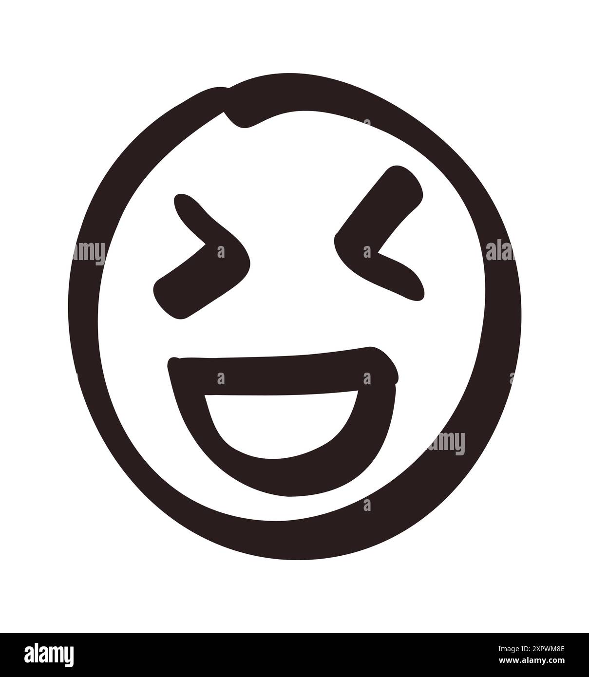 Hand drawn happy smile. Doodle emotion face. Freehand vector cute ...