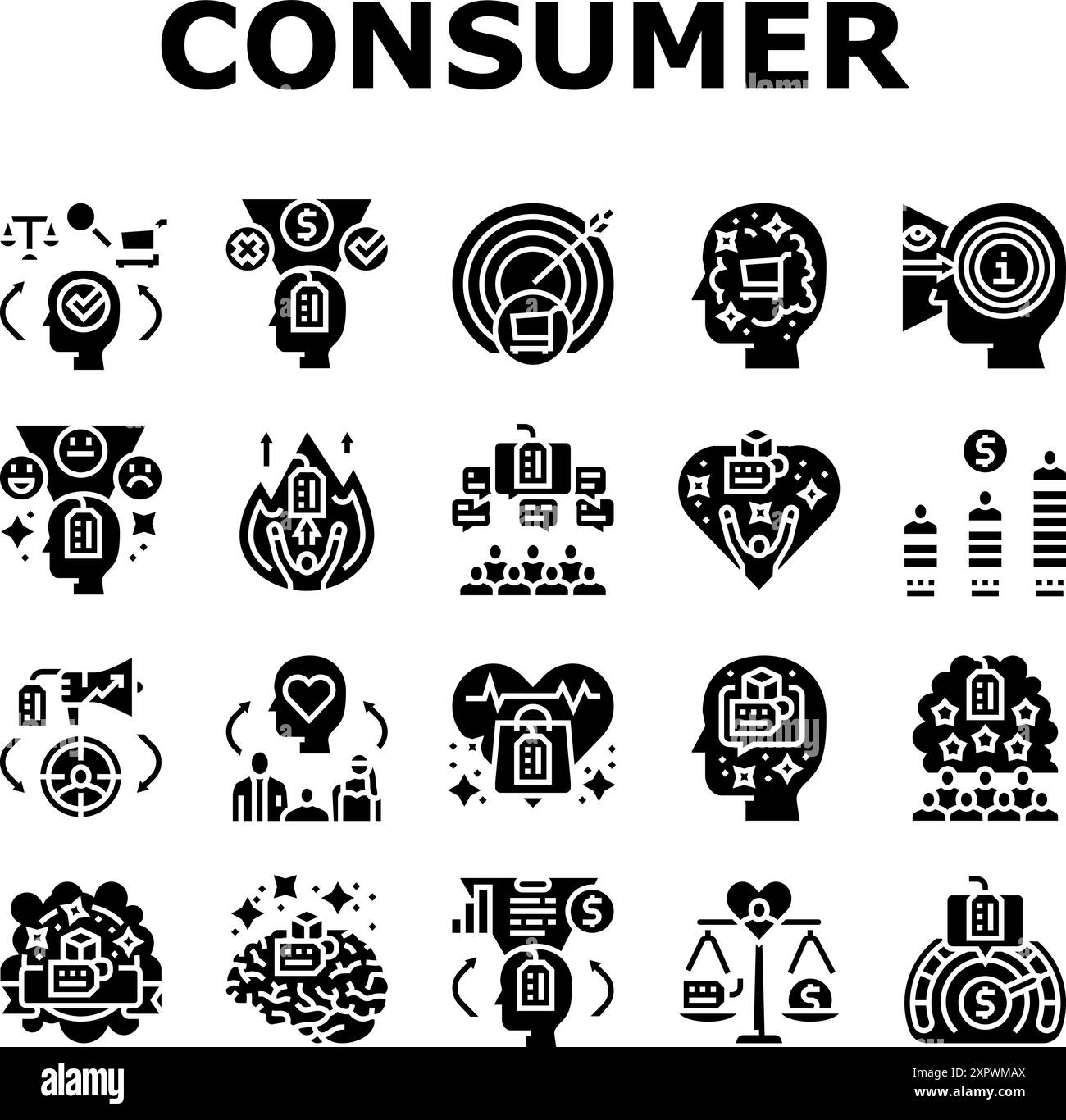 consumer behavior icons set vector Stock Vector Image & Art - Alamy