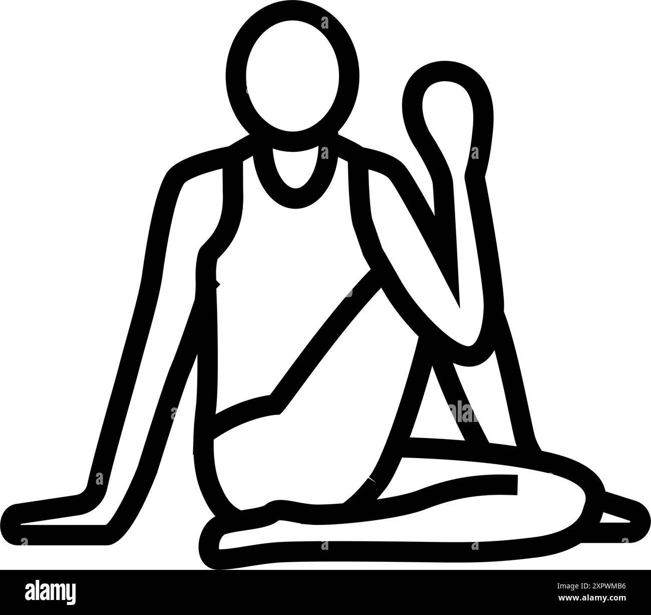 half lord of the fishes pose ardha matsyendrasana line icon vector ...