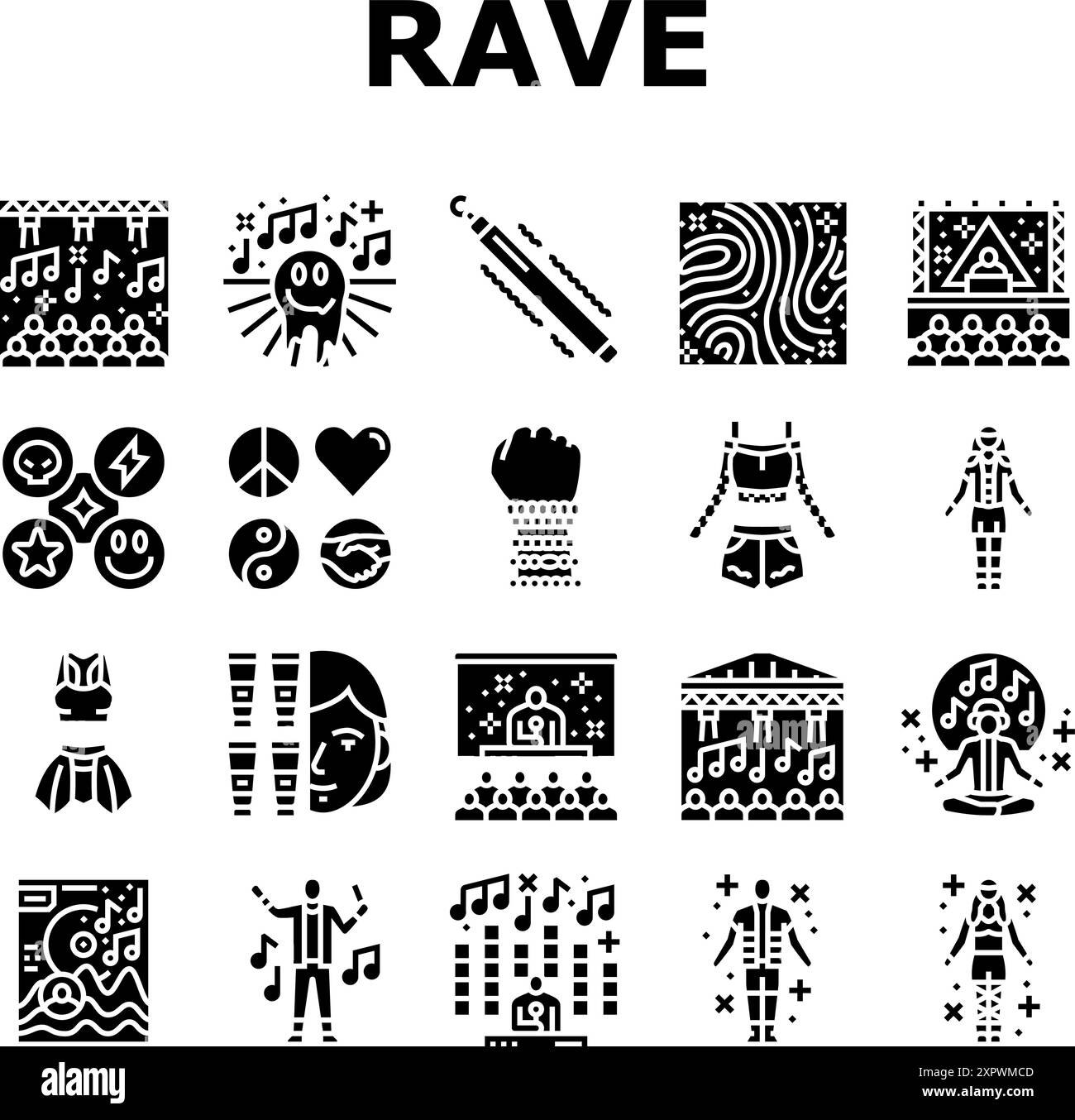 Cyberpunk party Black and White Stock Photos & Images - Alamy