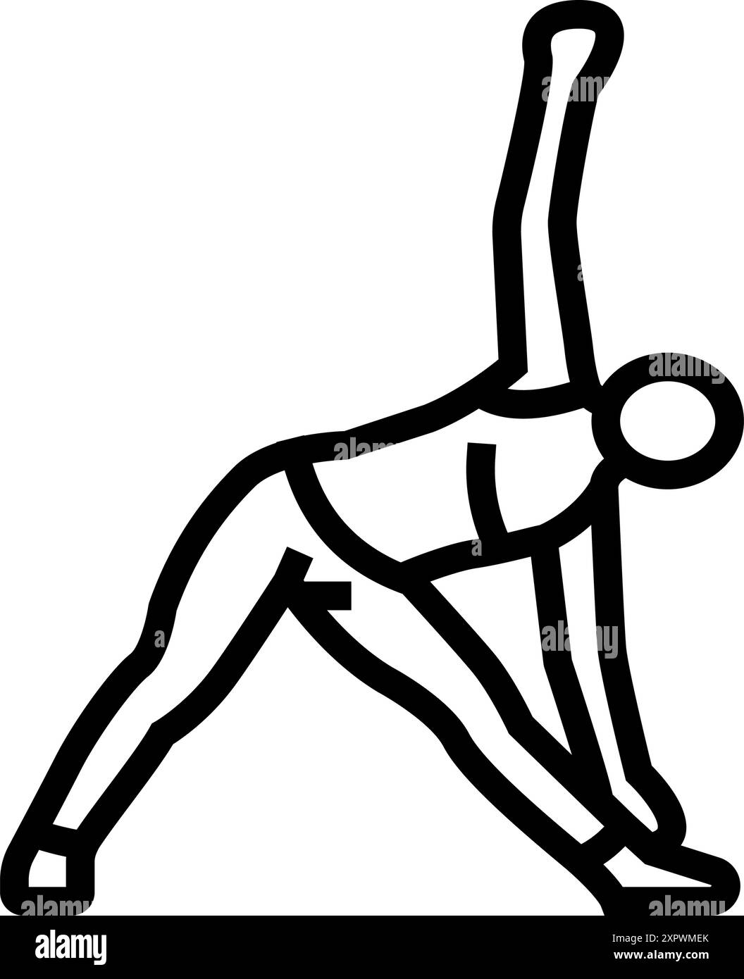 triangle pose trikonasana yoga line icon vector illustration Stock ...