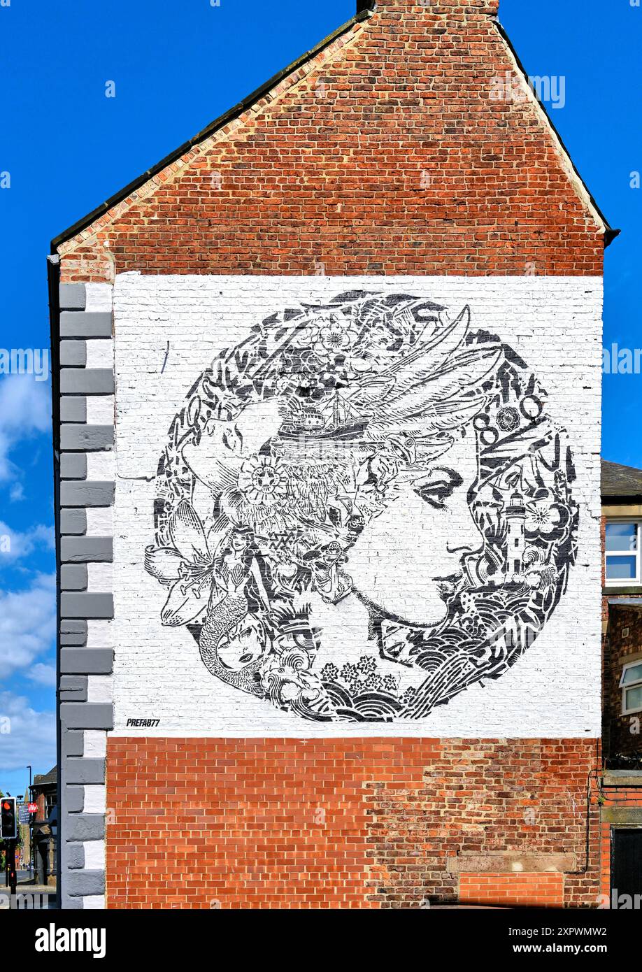 Prefab77 aka Peter Manning painted wall art entitled The Siren in North ...