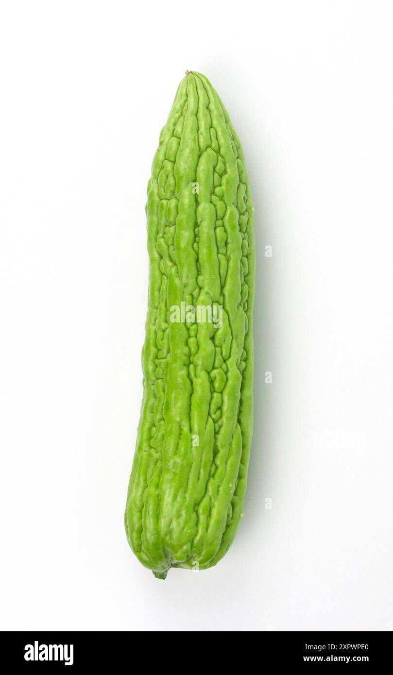 Organic green gourd vegetables isolated on white background Stock Photo ...