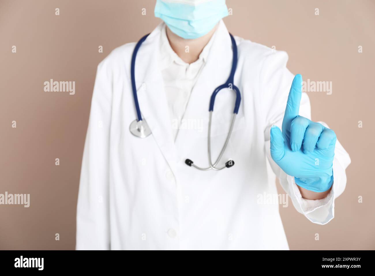 Doctor touching something on hi-res stock photography and images - Alamy