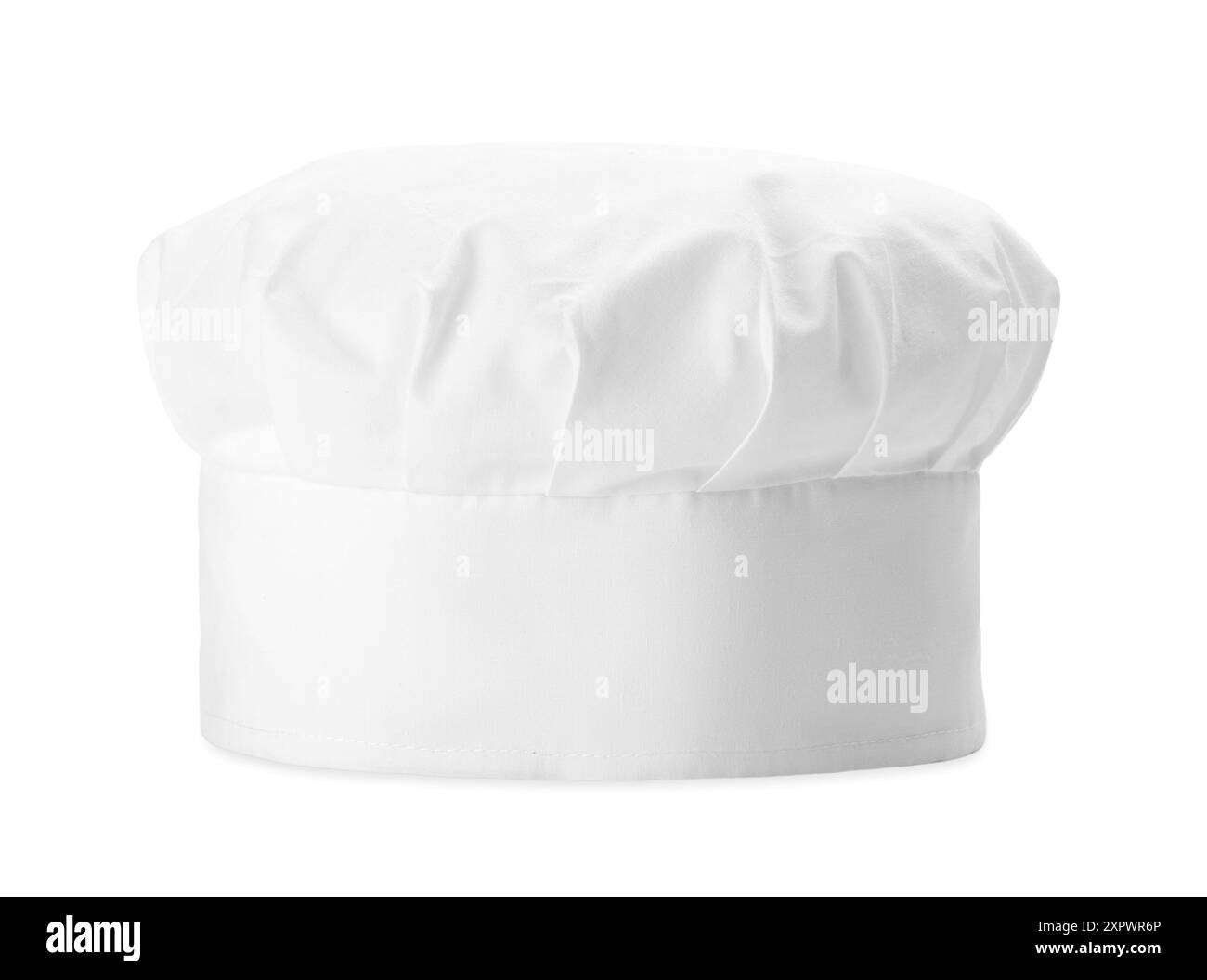 One new chef's toque isolated on white Stock Photo - Alamy