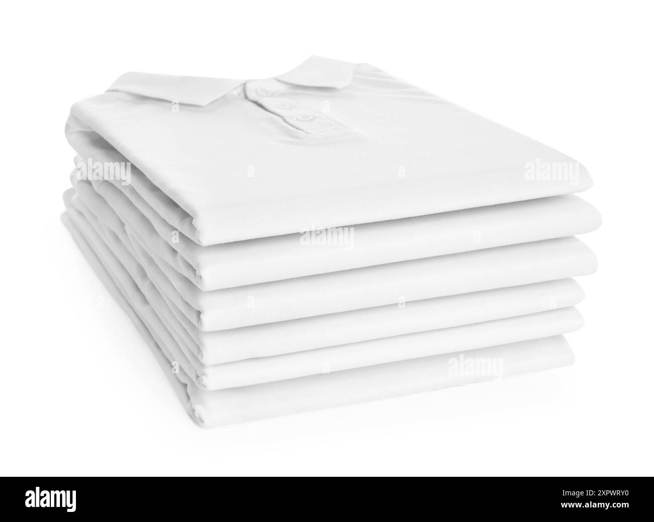 Stack of clean t-shirts isolated on white Stock Photo - Alamy