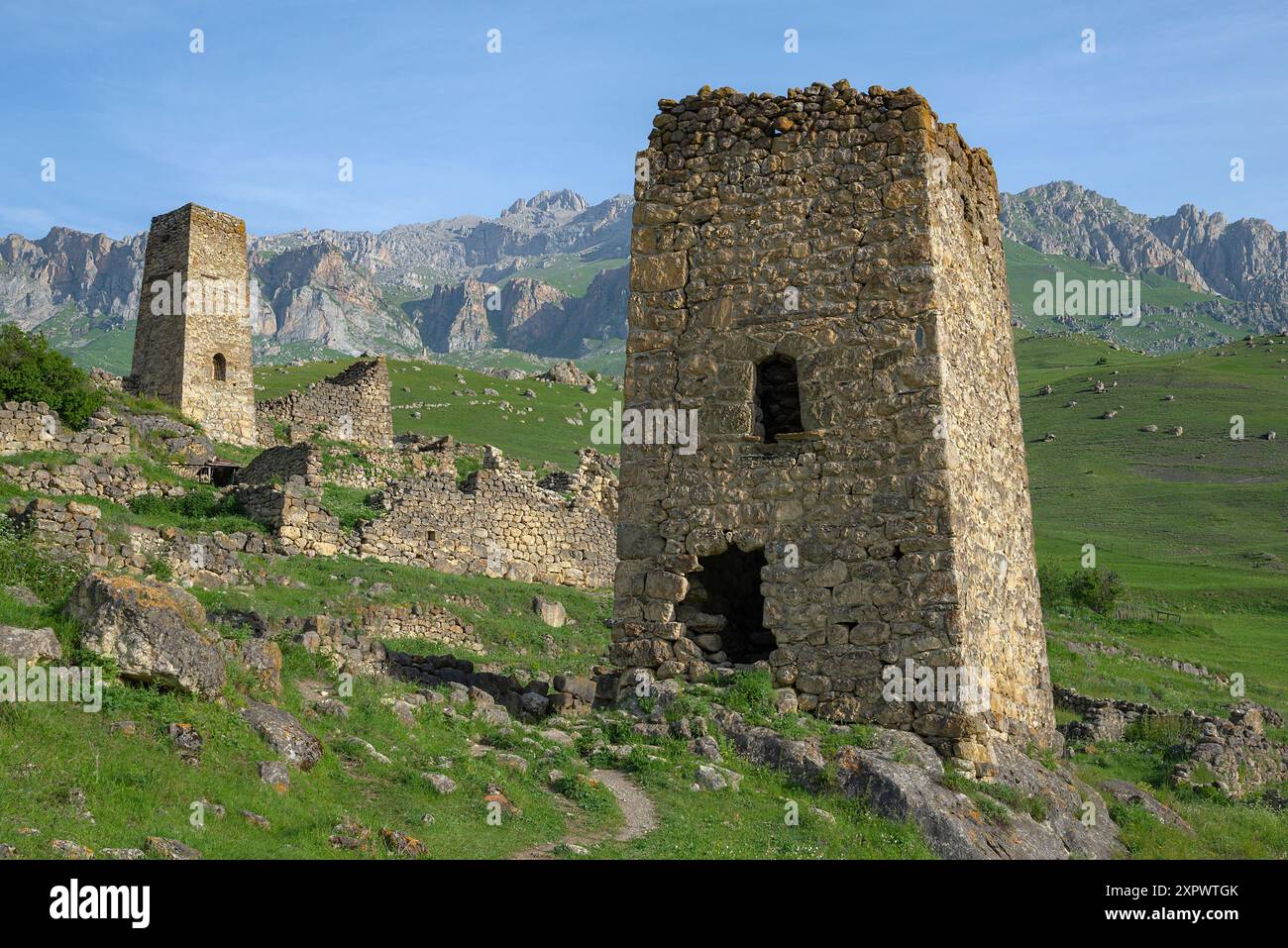Early morning at the ancient towers. The surroundings of the Cmiti ...