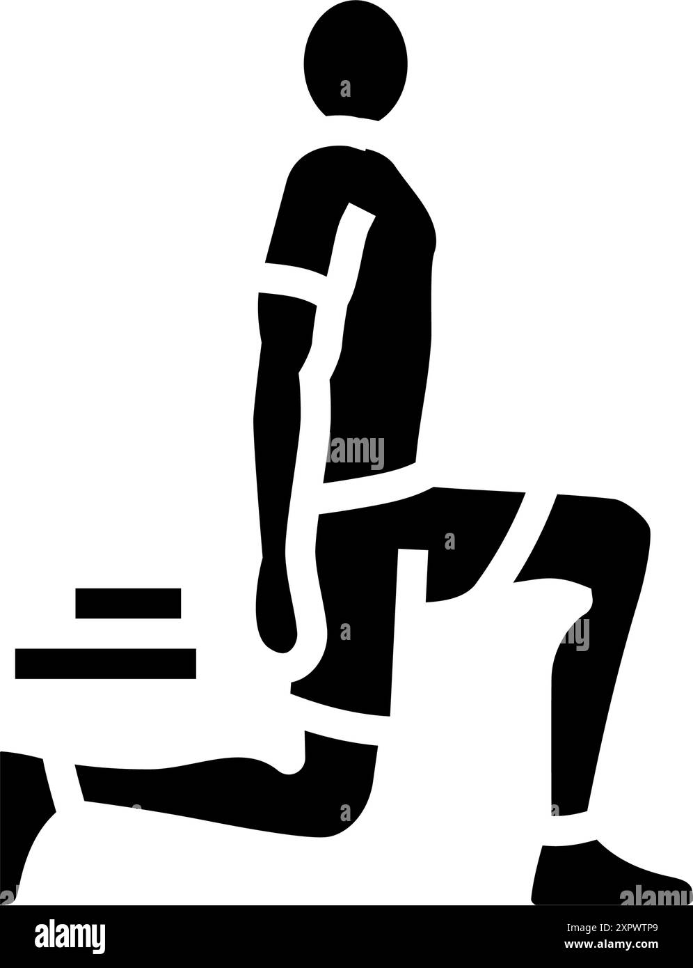 lunges fitness exercise leg glyph icon vector illustration Stock Vector ...