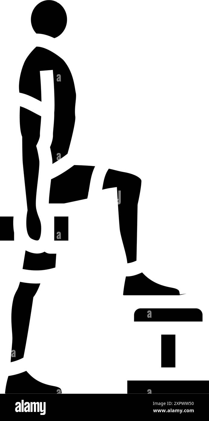 step ups fitness exercise leg glyph icon vector illustration Stock ...