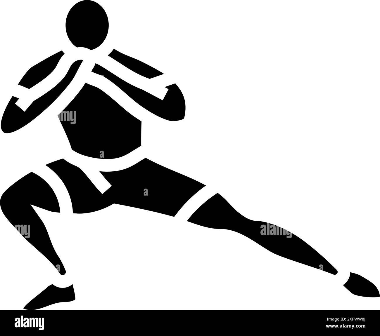 side lunges fitness exercise leg glyph icon vector illustration Stock ...