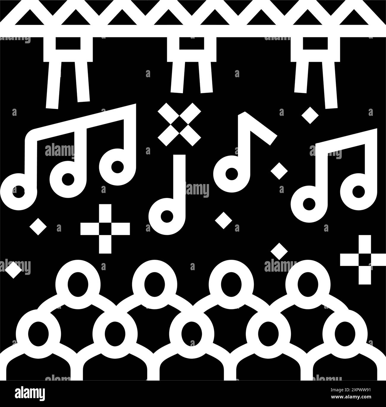underground party rave retro glyph icon vector illustration Stock ...