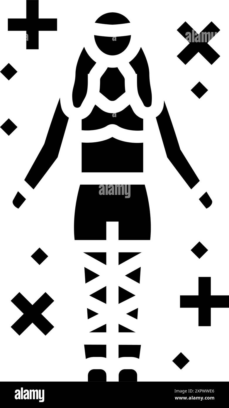 rave woman retro glyph icon vector illustration Stock Vector Image ...