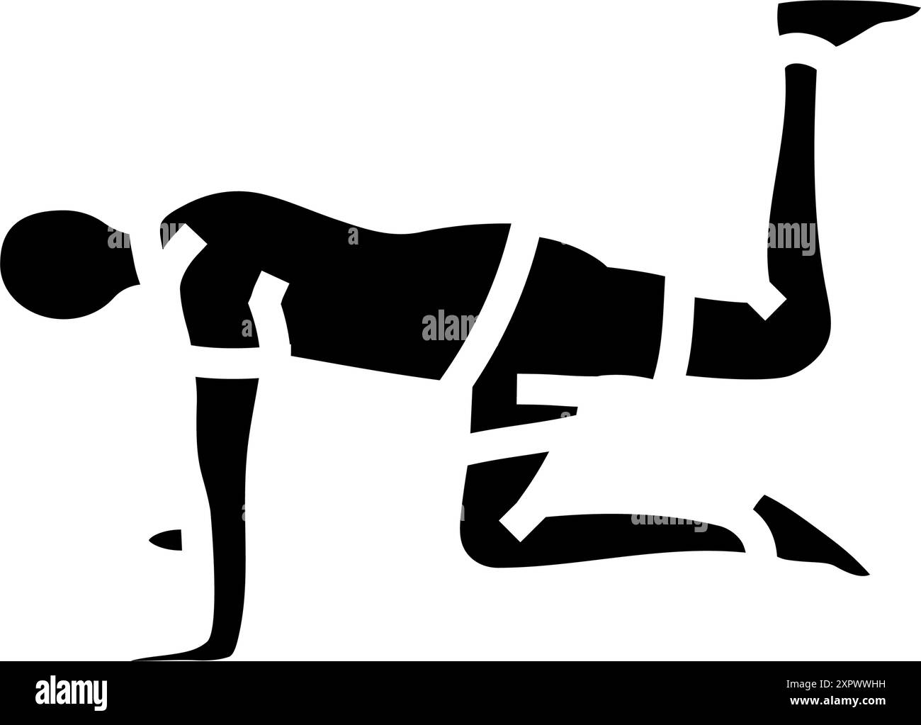 donkey kicks fitness exercise leg glyph icon vector illustration Stock ...