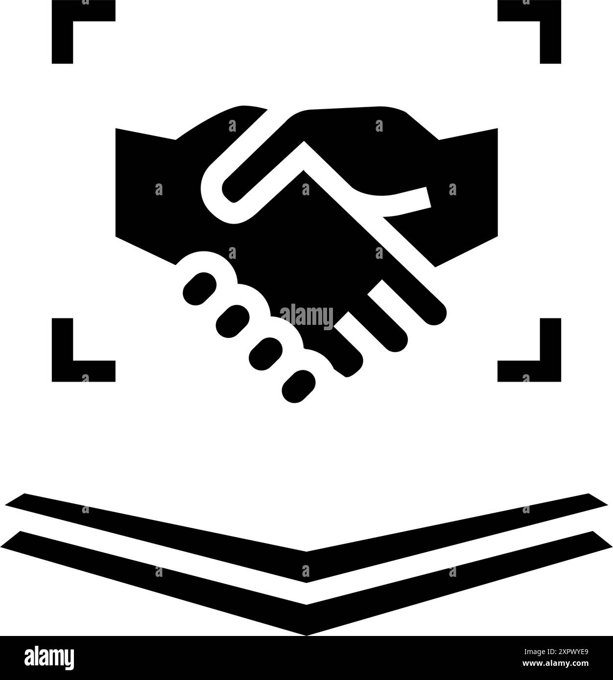 handshake virtual conference glyph icon vector illustration Stock ...