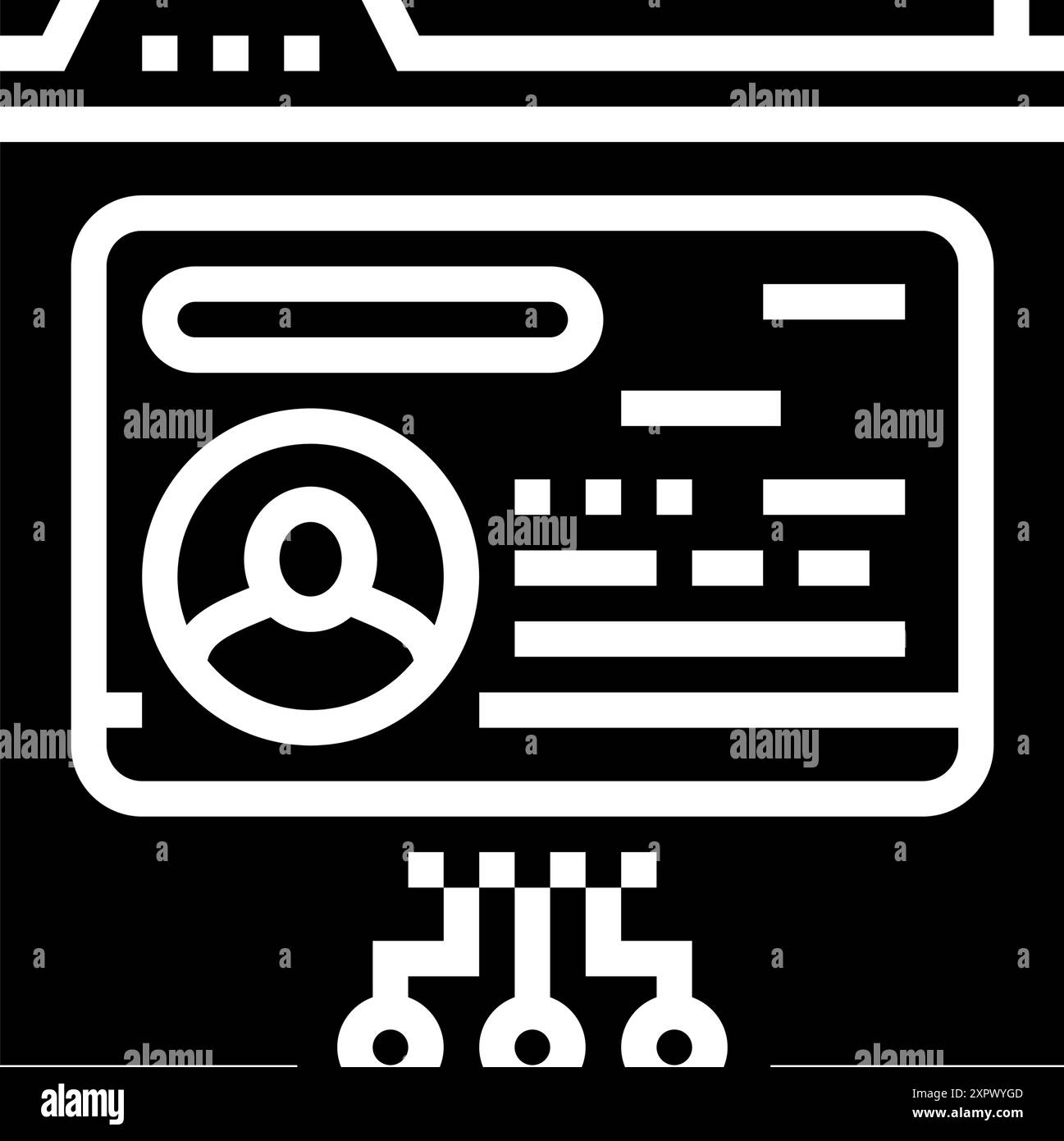 attendee badge virtual conference glyph icon vector illustration Stock ...