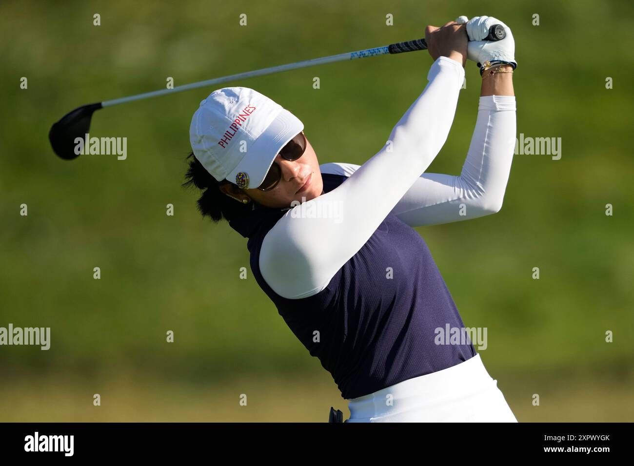 Bianca Pagdanganan, of the Philippines, hits her shot from the 3rd tee ...