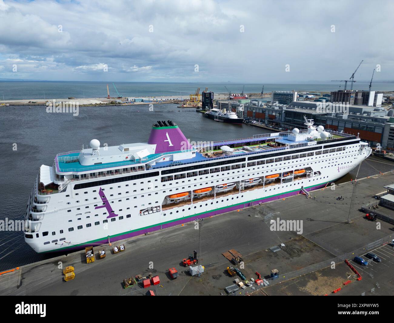 Cruise ship Ambassador Ambition docked at Leith Port today. The cruise ...