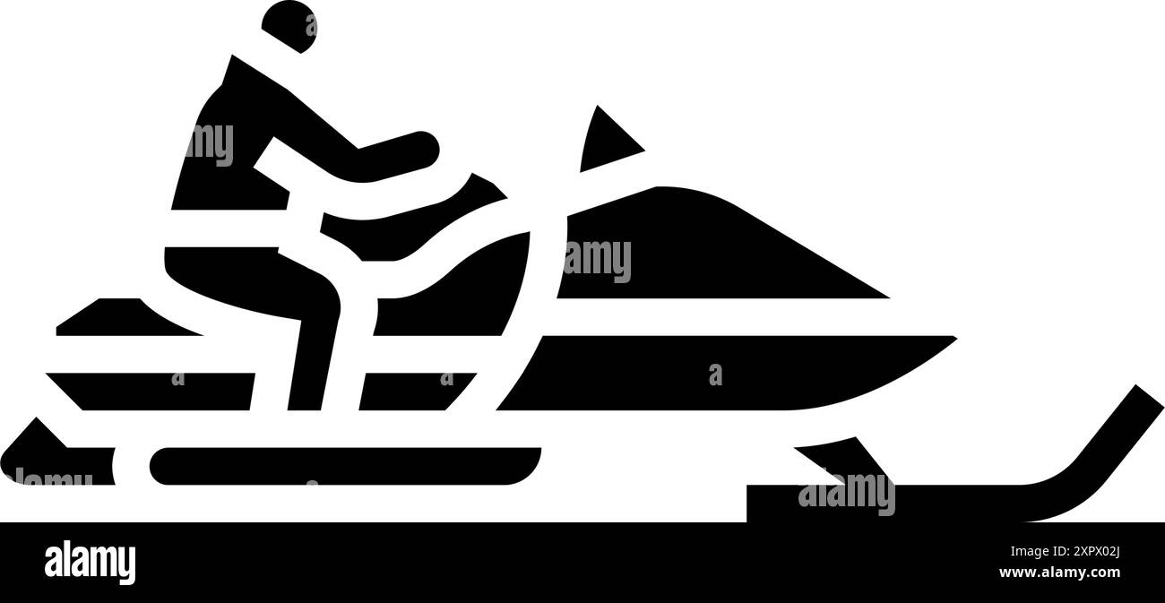 snowmobiling winter sport glyph icon vector illustration Stock Vector ...
